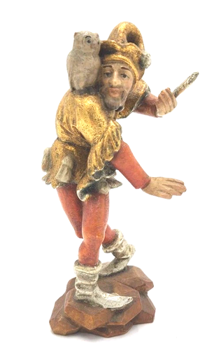 Vintage German Heinzeller Oberammergau Gold Carved Wood Jester Figure 5 ...