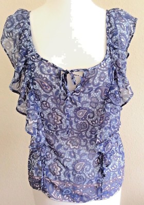 American Eagle Junior Sheer Top Size S/P Color Blue | eBay
