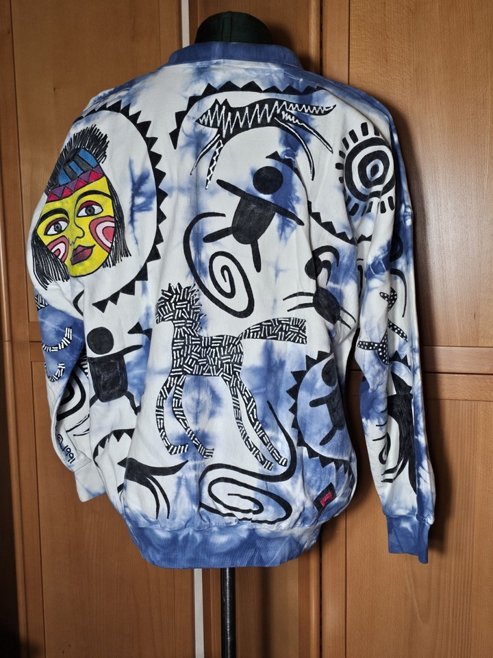 Vintage 1991 M. Stewart Artist Pink Sweatshirt Med. Flute Player | eBay