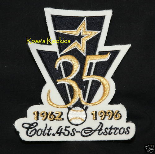 HOUSTON ASTROS 35 YEARS AUTHENTIC MLB PATCH COLT 45 white - RARE | eBay