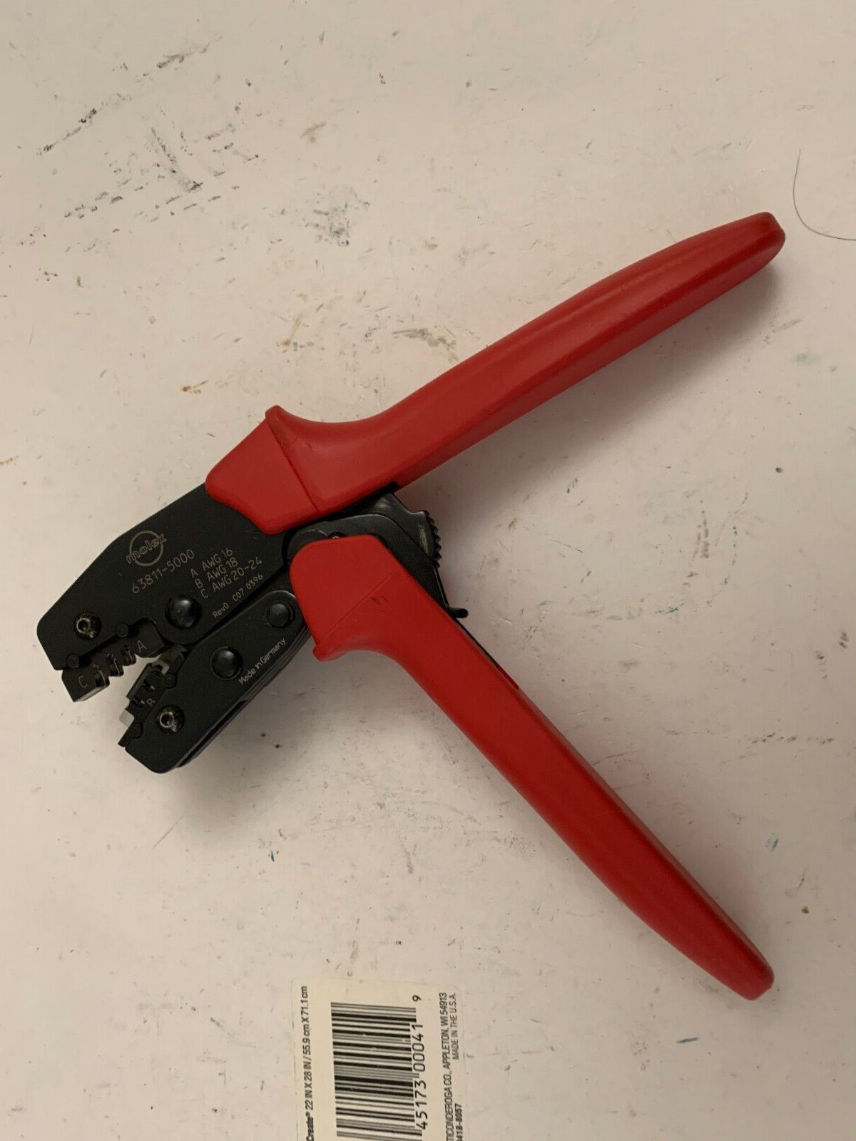63811-5000 Crimp Tool 24-18 AWG Molex Hand Tool Crimper MADE IN GERMANY ...