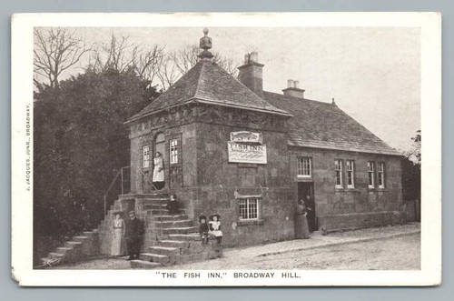 The Fish Inn Pub BROADWAY Hil Gloucestershire England~Antique Postcard ...