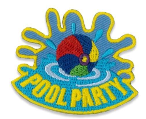Girl Boy Cub POOL PARTY Beach Ball Fun Patches Badges SCOUT GUIDE ...