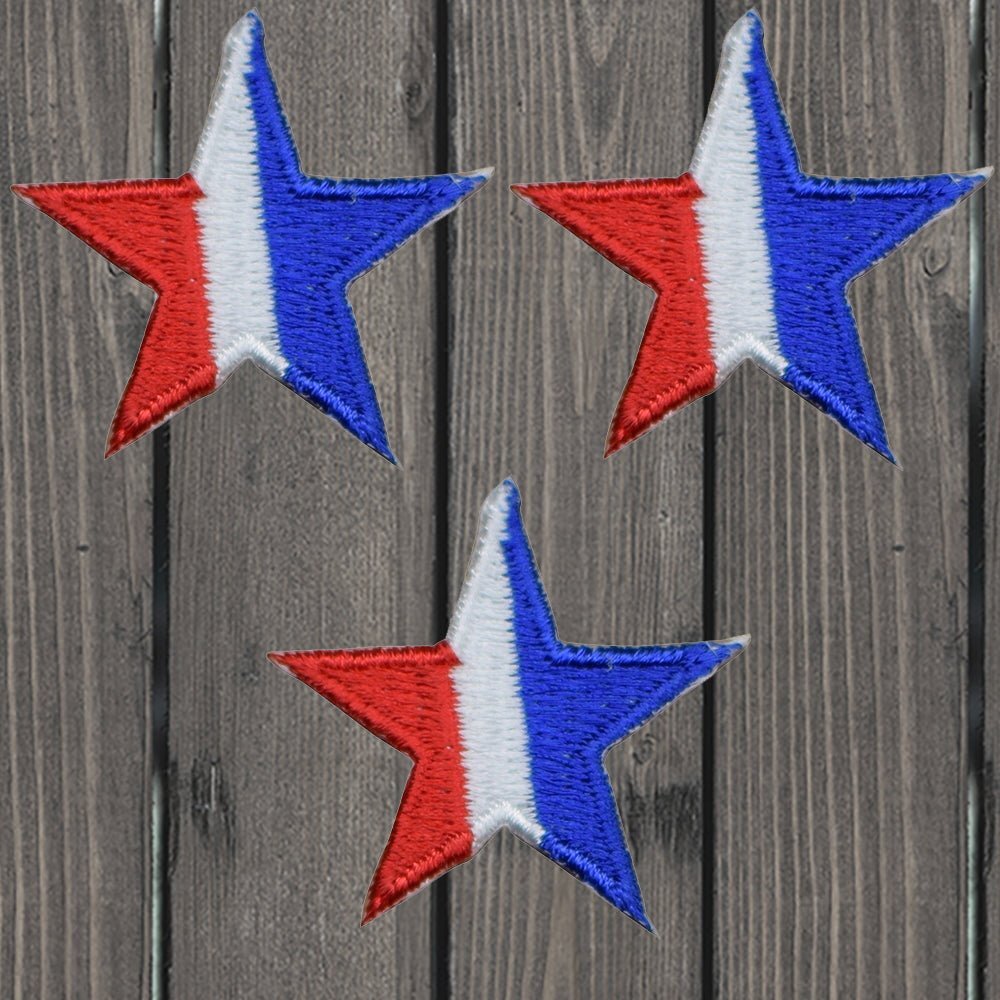 Star Embroidered Patch, USA Colors — 3-Pack — Iron On | eBay