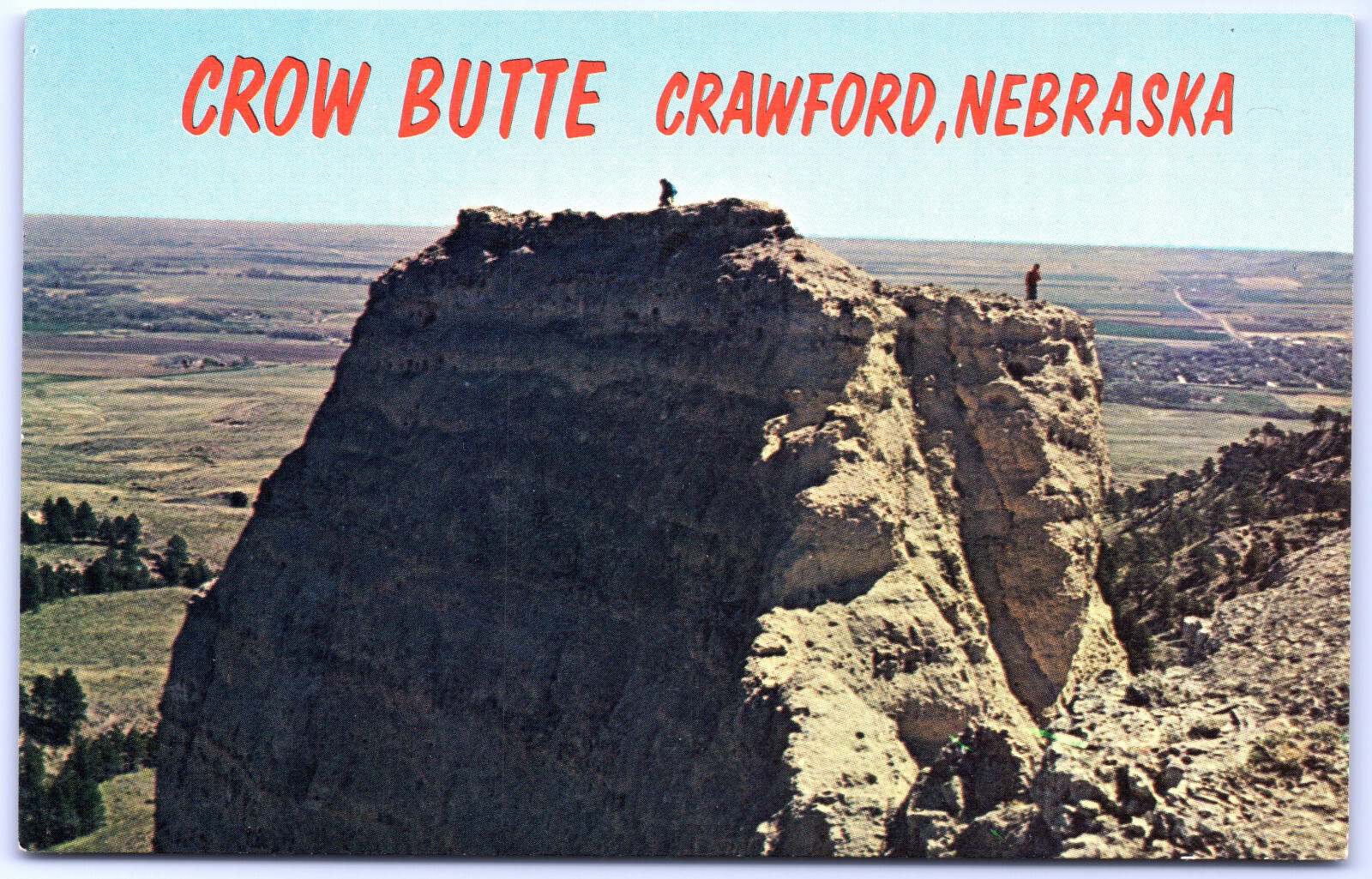 Postcard NE Nebraska Panoramic View of People Atop Crow Butte Crawford ...