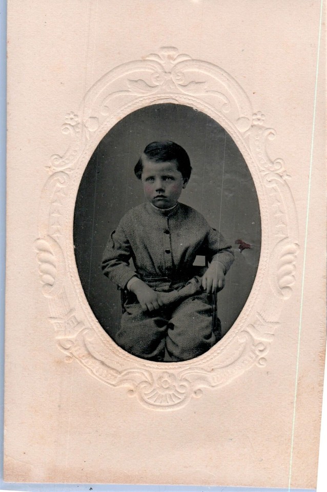 Antique Tintype Photo of Little Boy in Sporting Uniform Baseball? | eBay