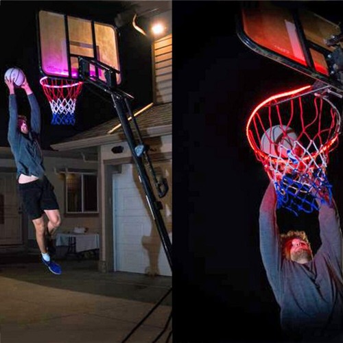 Basketball Hoop Rim Lamp Sensor-Activated LED Solar Strip Ring Night ...