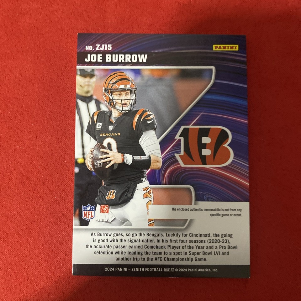 2024 Panini Zenith - Z Jersey Joe Burrow #ZJ15 | eBay