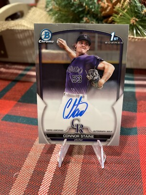 Connor Staine 2023 Bowman Chrome CPA-CSE 1st Autograph Auto SP RC ...