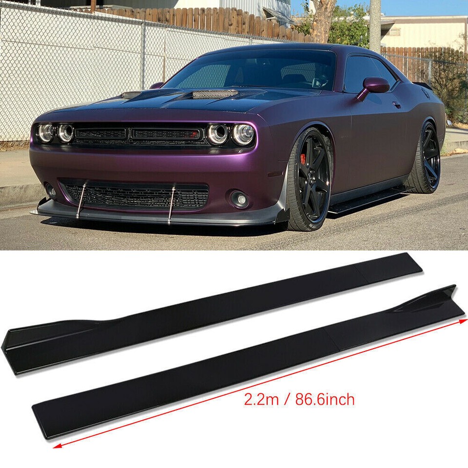 Front Bumper Lip Spoiler Splitter Glossy Black For Dodge Challenger ...