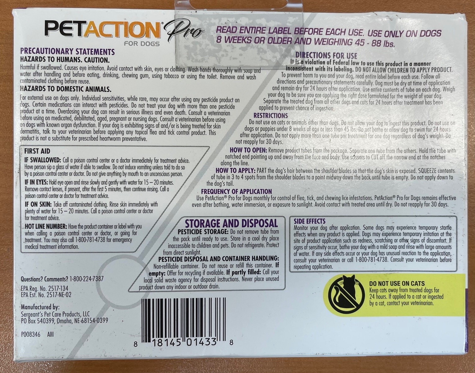 Pet Action Plus Flea & Tick Drops for Large Dogs (45 - 88 Lbs) - 3 ...