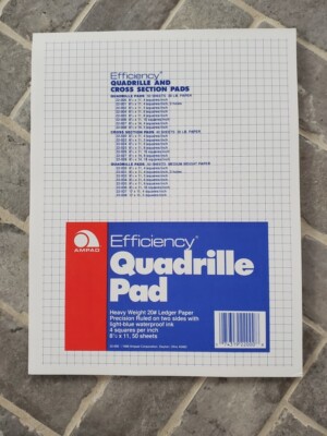 Ampad Quadrille Cross Section Pads, (4 Sq/in), 50 sheets White ...