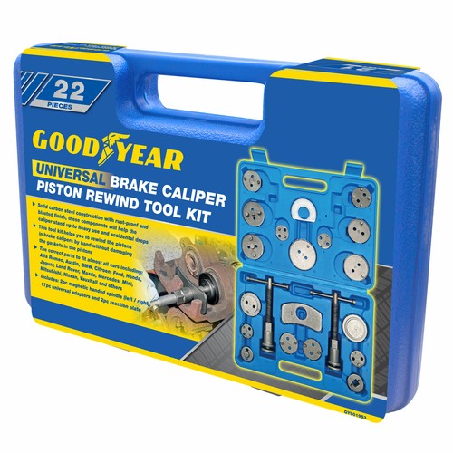 Goodyear Brake Caliper Piston Rewind Wind Back Tool Kit 22 Pieces Set ...