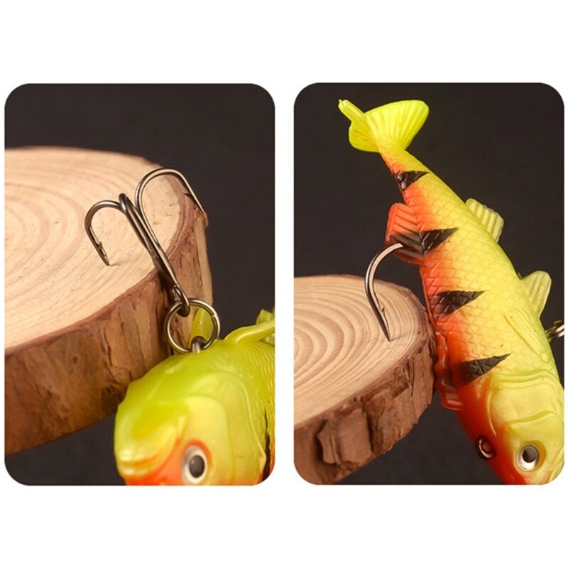 5 Pcs Pre-Rigged Jig Head Soft Plastic Swimbaits Fishing Baits Soft ...