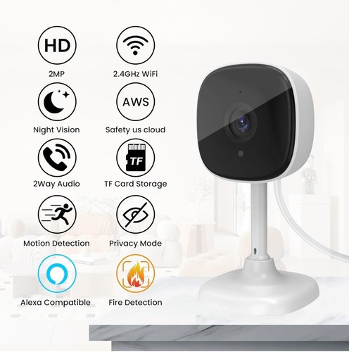 Security Camera/Baby Monitor Motion Detect 2 Way Audio Pairs With Phone ...