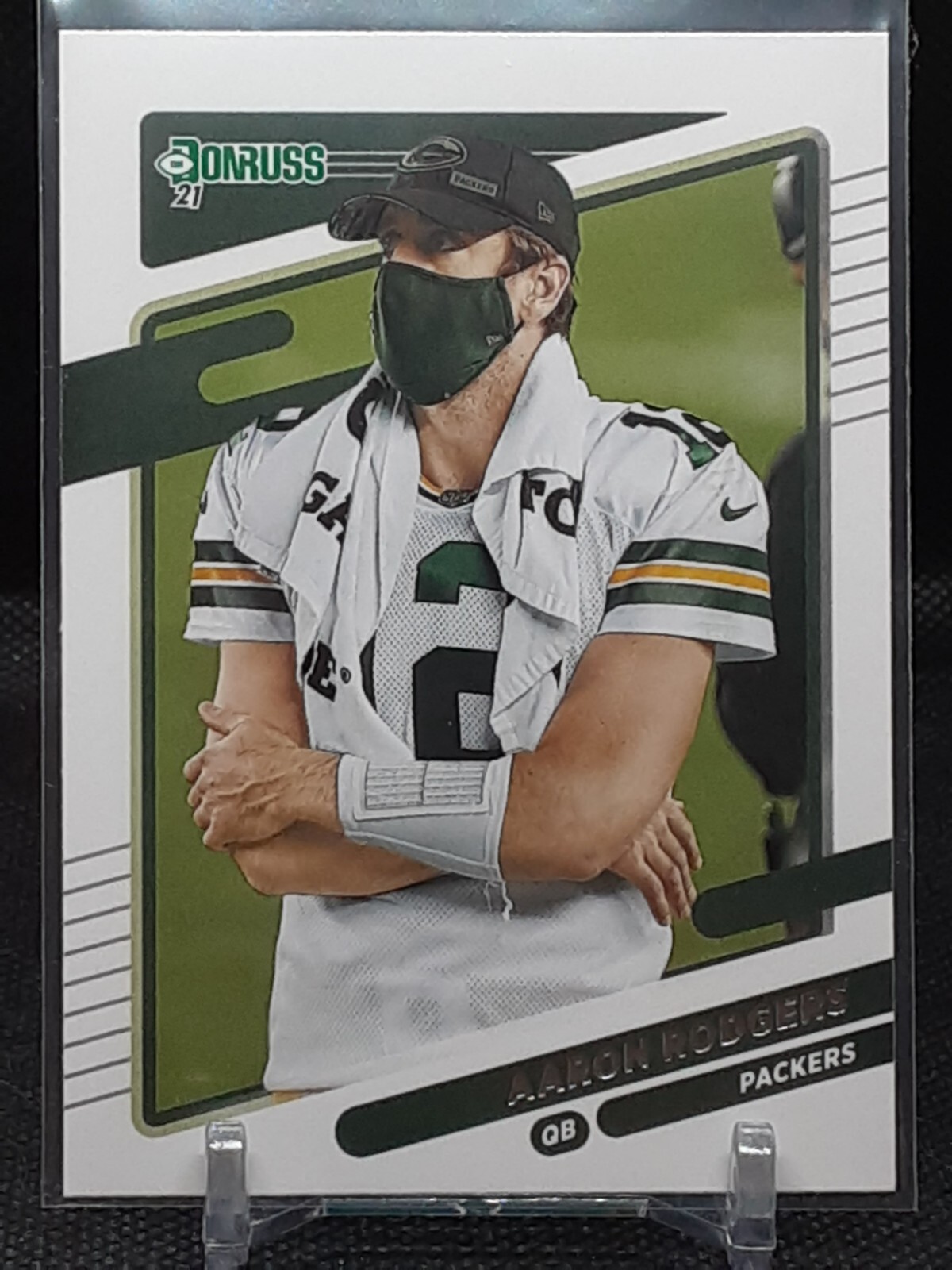 AARON RODGERS 2021 DONRUSS MASK PHOTO VARIATION PACKERS CAL GOLDEN ...