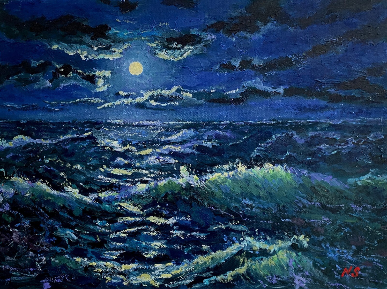 Stunning Oil painting. Original. Impressionist Ocean Scene. Fine Art | eBay