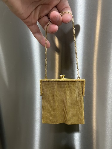 1920’s Vintage Solid Gold Flapper Mesh Purse - Gem