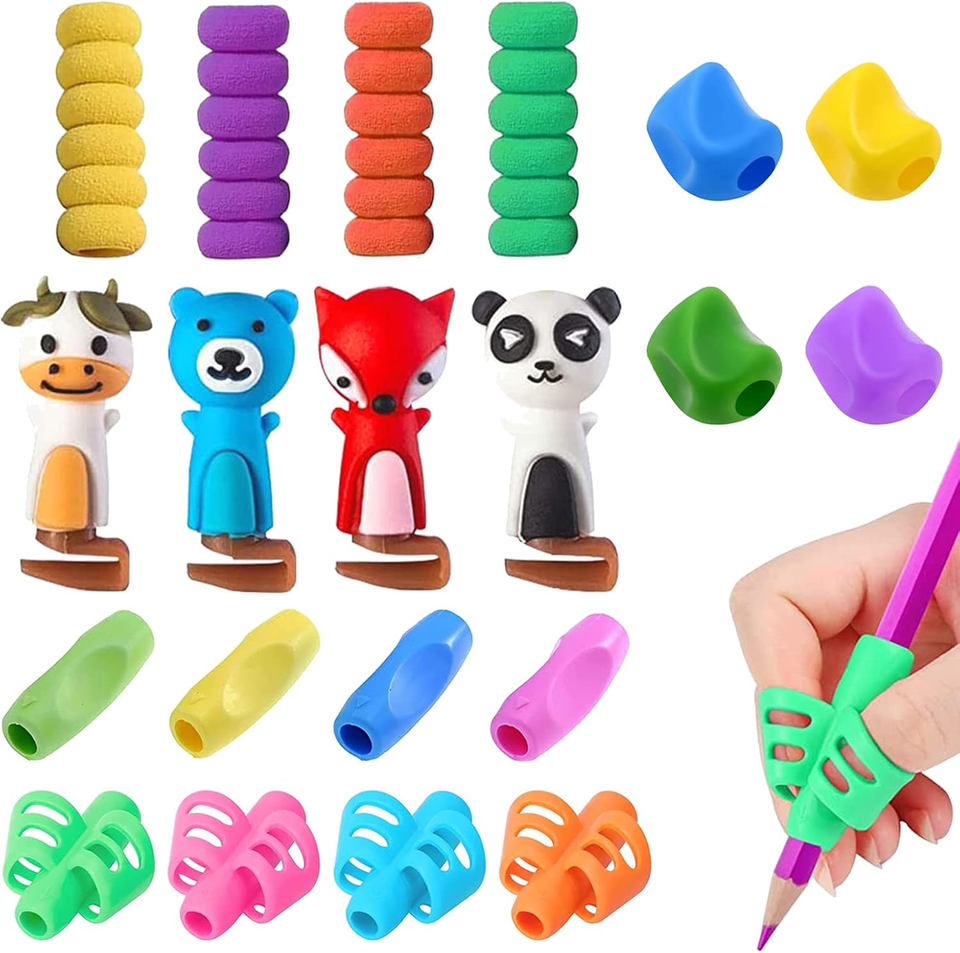 Soft Silicone Pencil Grips, 20 PCS for Children and Adults Handwriting ...