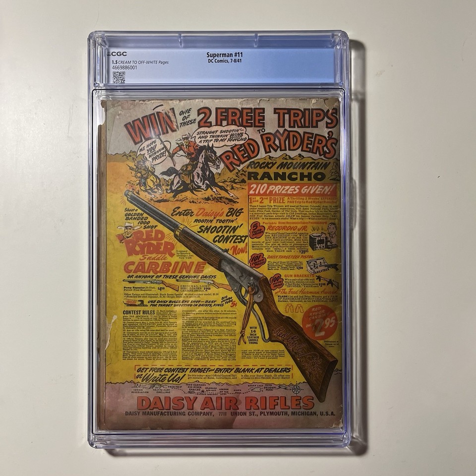 1941 D.C. Comics Superman 11 CGC 1.5 Classic Chains Cover TIMELESS | eBay
