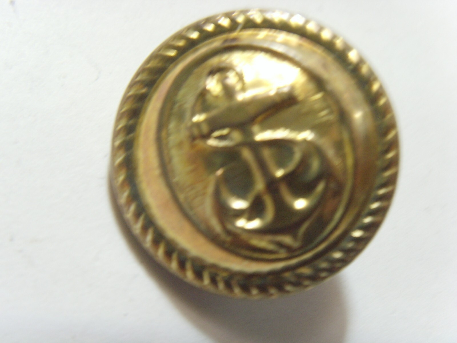 vintage 28 mm gold tone metal navy sailor anchor great coat button ...