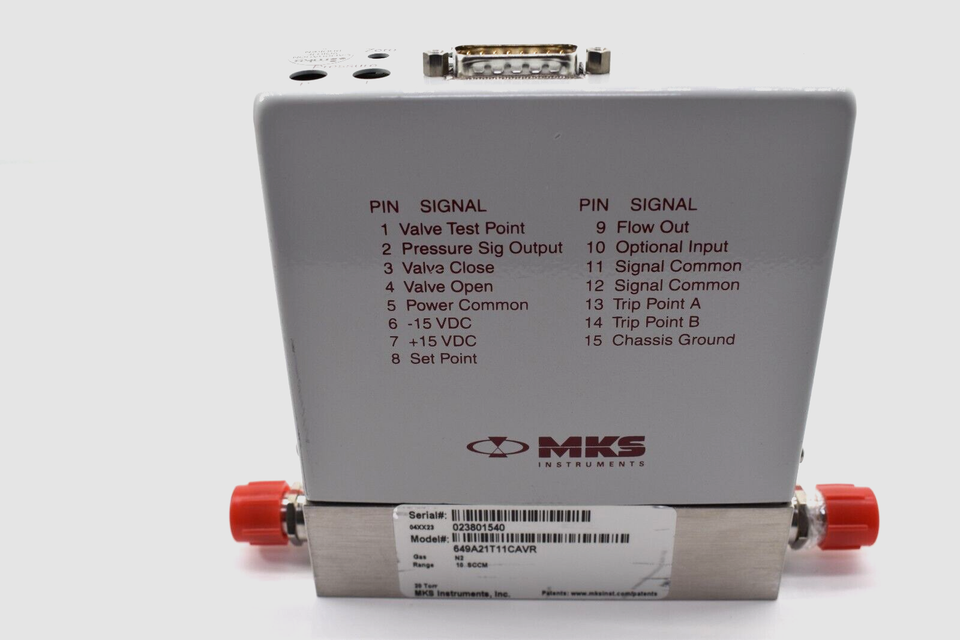 MKS 649A21T11CAVR Mass Flow Process Controller N2 Gas 10 SCCM Range 20 ...