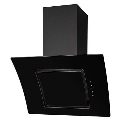 SIA 70cm Touch Control Black Angled Glass Cooker Hood Extractor Fan ...