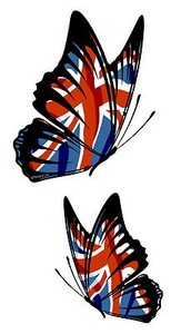 PAIR Of Butterflies Design With Union Jack British Flag vinyl car ...