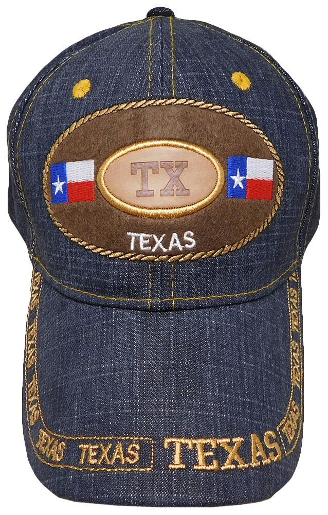 State of Texas Seal Blue Jean Style Acrylic TX Flags Embroidered Cap ...