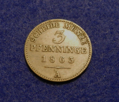 1863 A German States - Prussia 3 Pfennig - Great Old Coin - See PICS | eBay