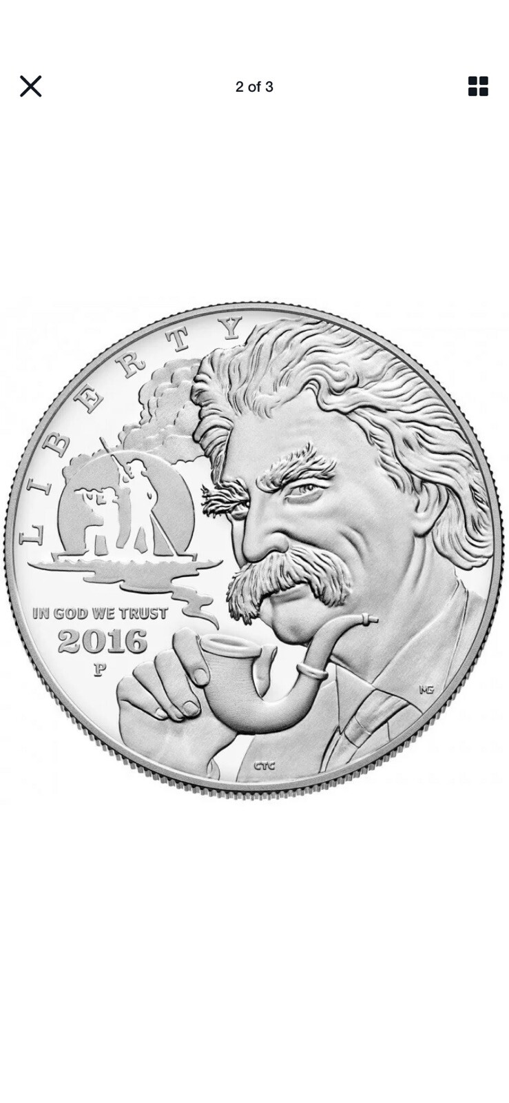 2016 Mark Twain Silver Proof Dollar Unopened sealed 1st Strike Eligible ...