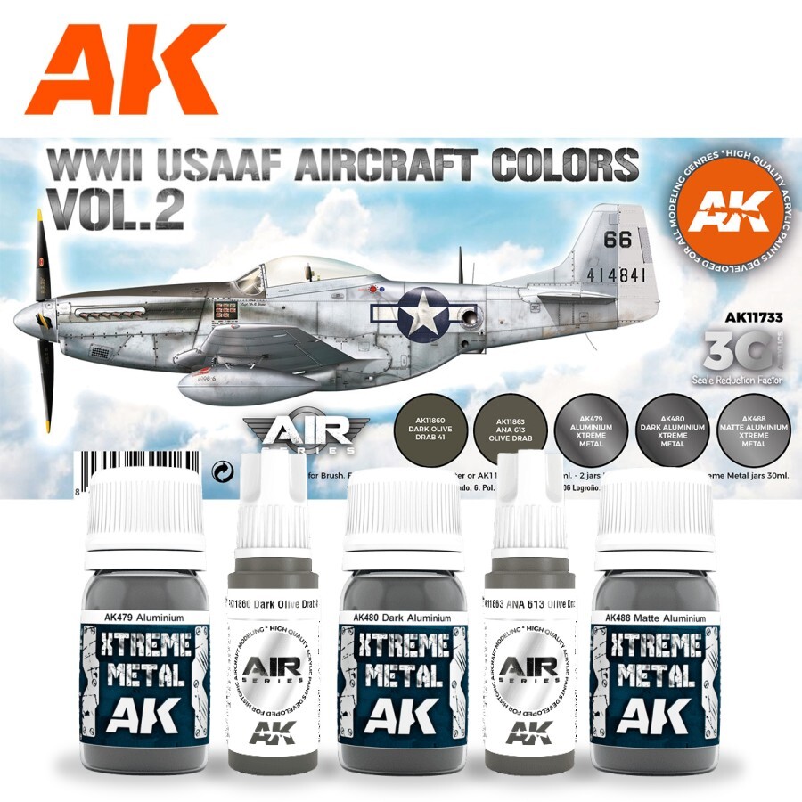 AK Interactive: WWII USAAF Aircraft Colors Vol.2 - Paint Set - AK11733 ...