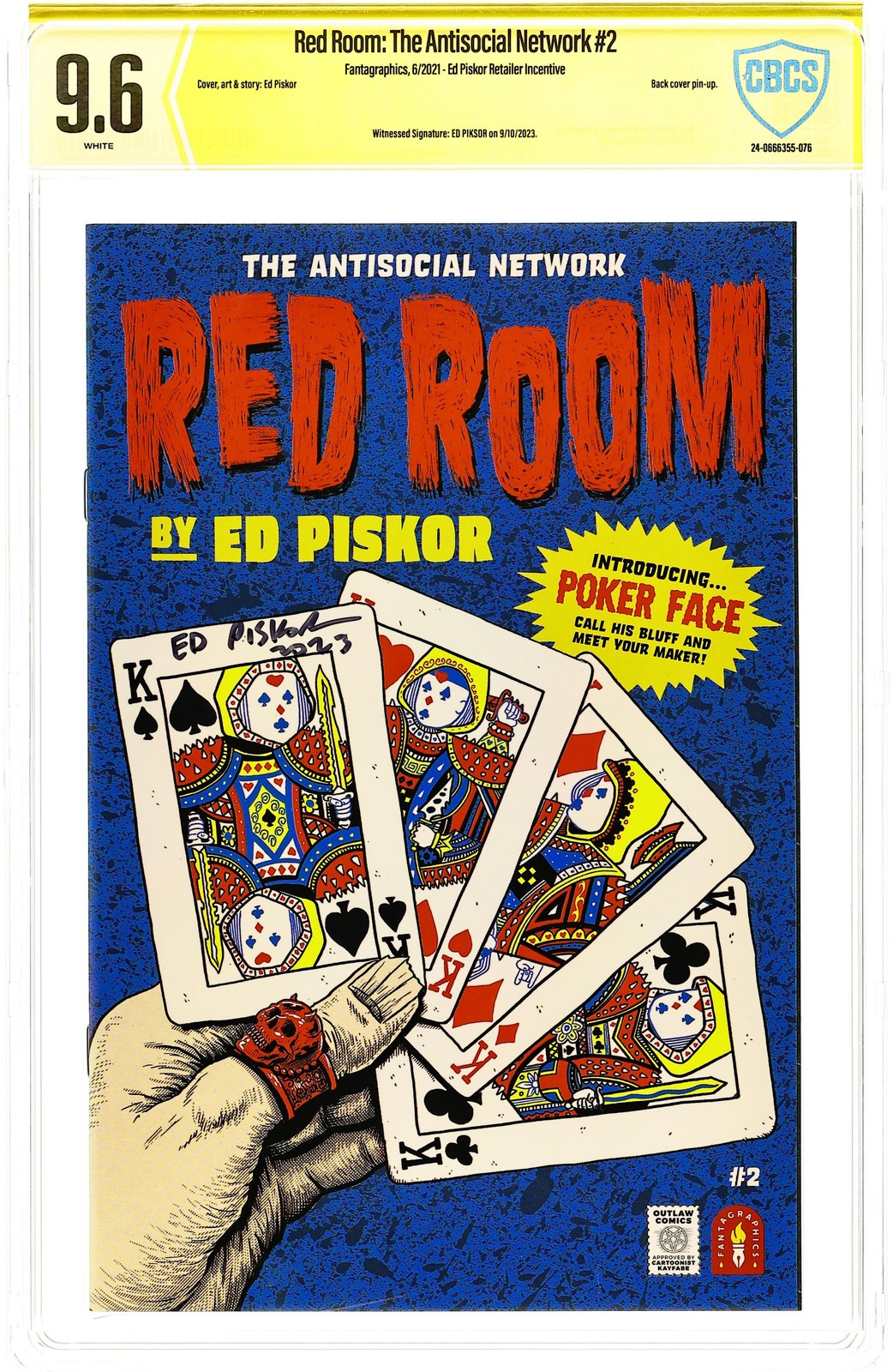 Red Room #2C Piskor 1:10 Variant CBCS 9.6 Witnessed Sig Ed Piskor 2021 ...