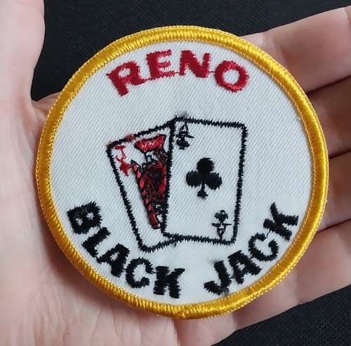 BLACK JACK ~ RENO NEVADA ~ Embroidered Sew On Vintage 70s Jacket Shirt ...