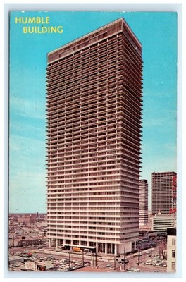 Vintage Houston Humble Building Oil Refinery Skyscraper TX Exterior ...