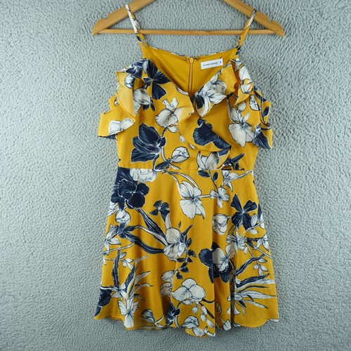 Divine Avenue Womens Dress 8 Yellow Fit & Flare Summer Sleeveless Lined ...