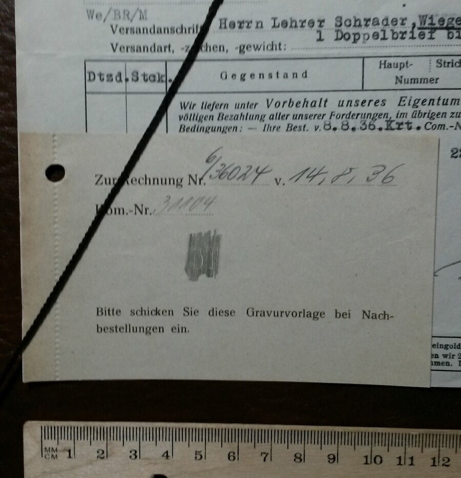 August Wellner Söhne Aue Metallwaren Fabrik 1936 Besteck Messer Gravur ...