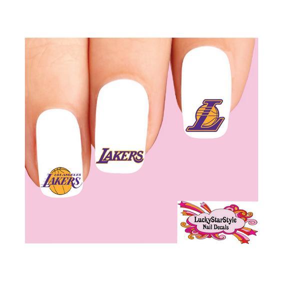 Waterslide Nail Decals Set of 20 - Los Angeles Lakers Basketball ...