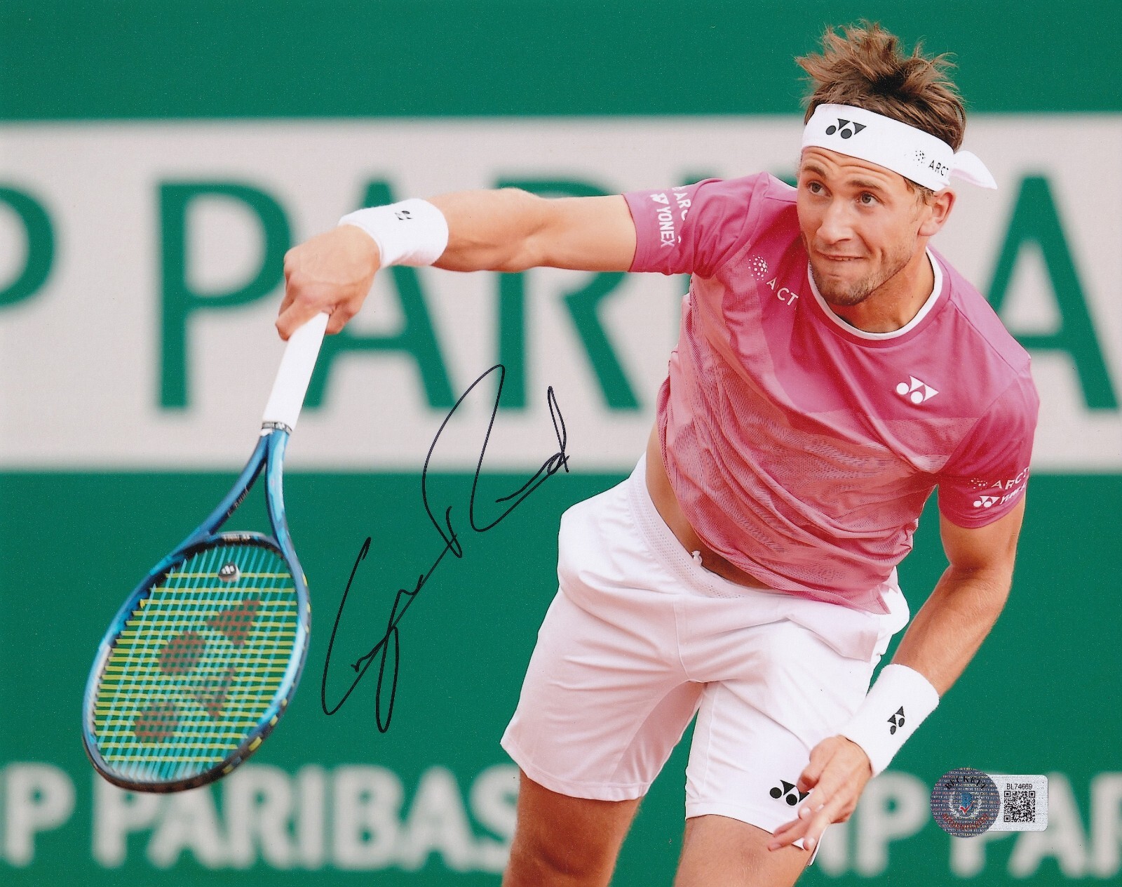 CASPER RUUD SIGNED AUTO'D 8X10 PHOTO BAS COA TENNIS ATP TOUR FRENCH ...