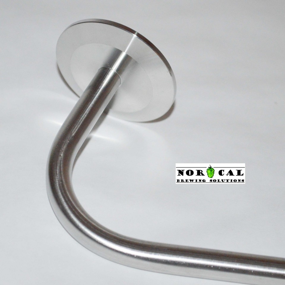 Jaybird Stainless Steel 2" Tri Clover RACKING CANE 34" Long Beer Wine ...