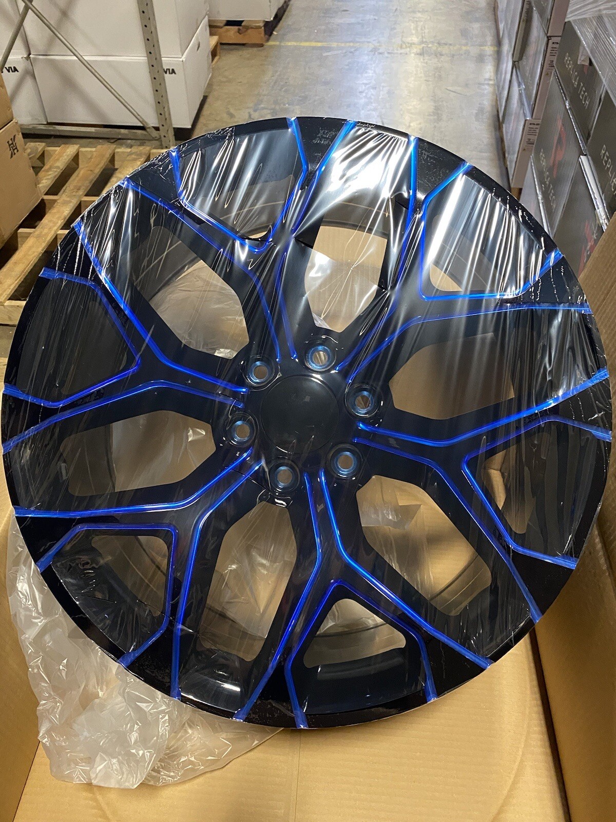 26x10 Black And Blue Milled Snowflakes. For GMC, Chevy, Nissan ...