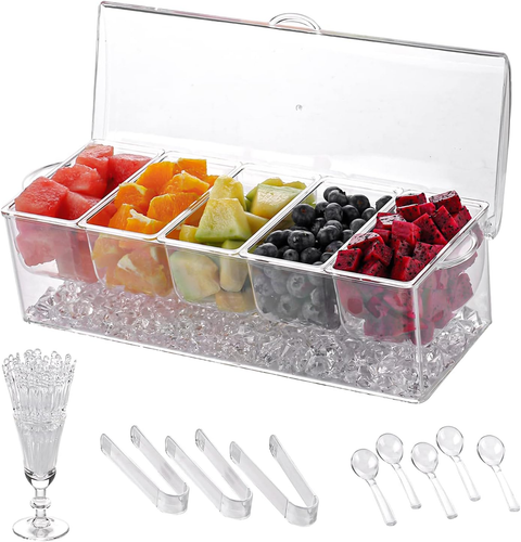 Chilled Condiment Server | Clear Icy Condiment Bar | Chilled Condiment ...