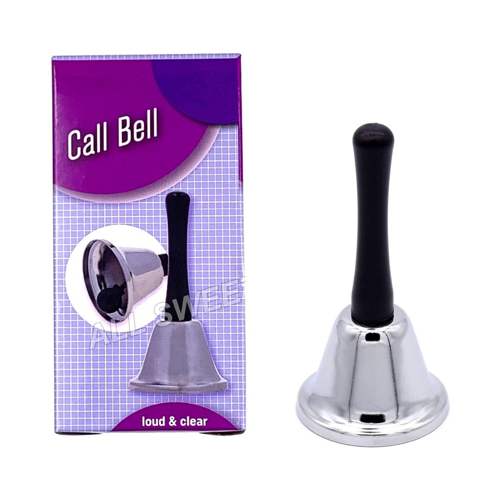 Call Bell Hand Held Silver Ringing Bell Reception Office Restaurant ...