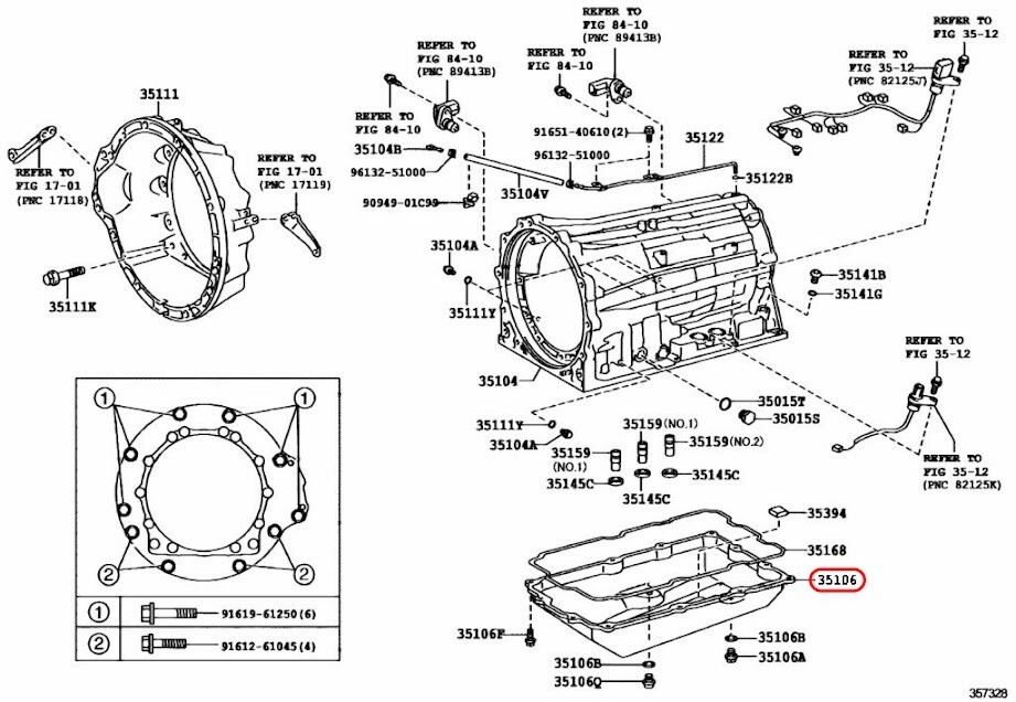 Toyota Pan Sub Assy Automatic Transmission Oil 35106-60220 OEM Genuine ...