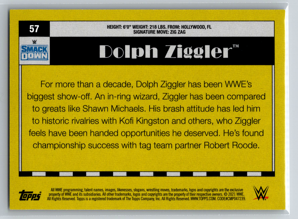 Dolph Ziggler 2021 Topps Heritage WWE Rainbow Foil Parallel #57 ...