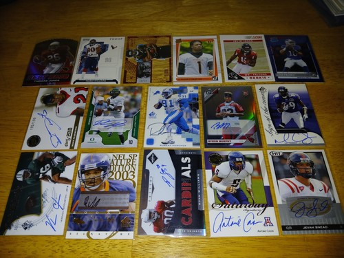 16 Card NFL Football Autograph Card Lot. 10 Autos, 3 #'d, and 3 RC's ...
