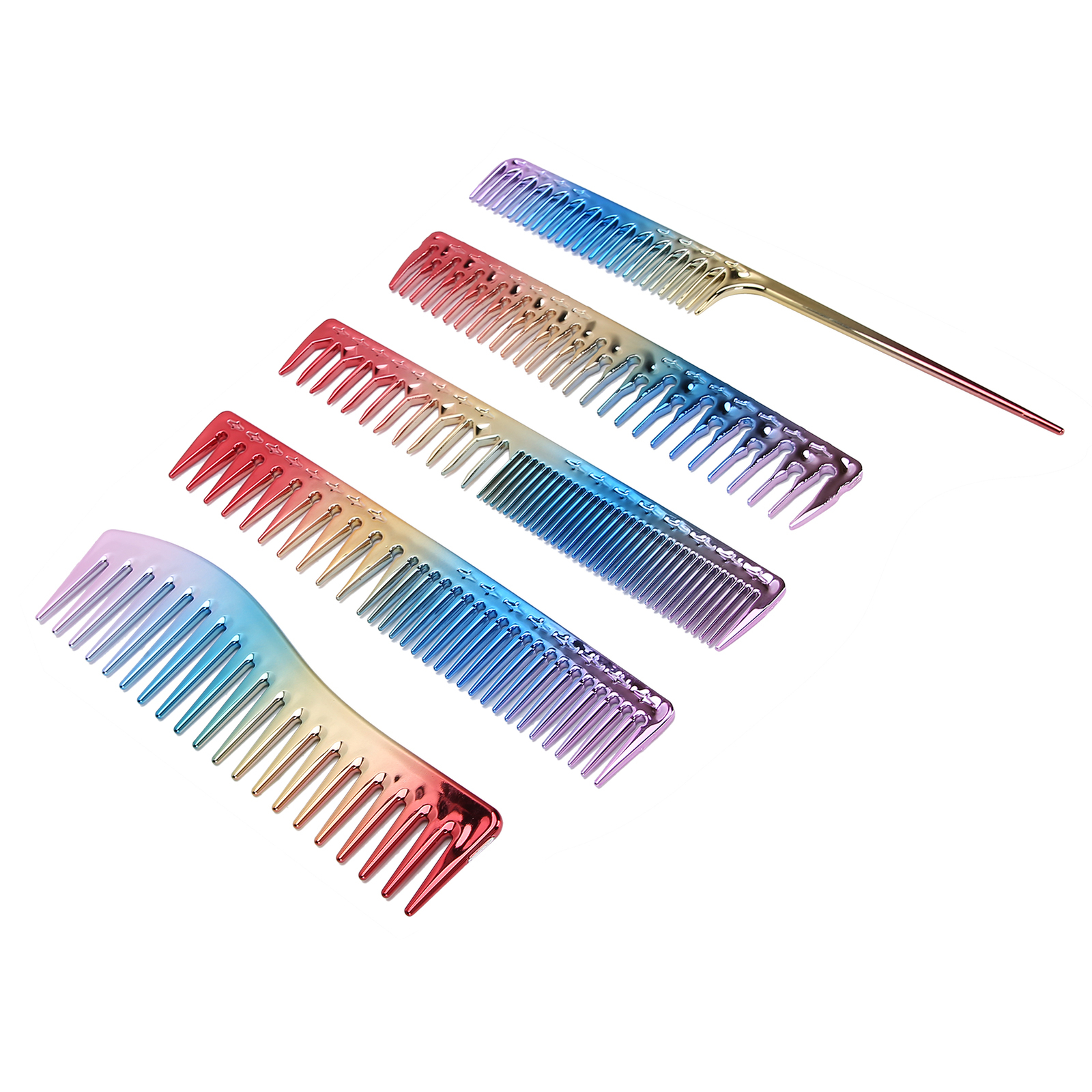 5pcs Space Colorful Gradient Haircut Comb Hairdressing Comb Styling ...