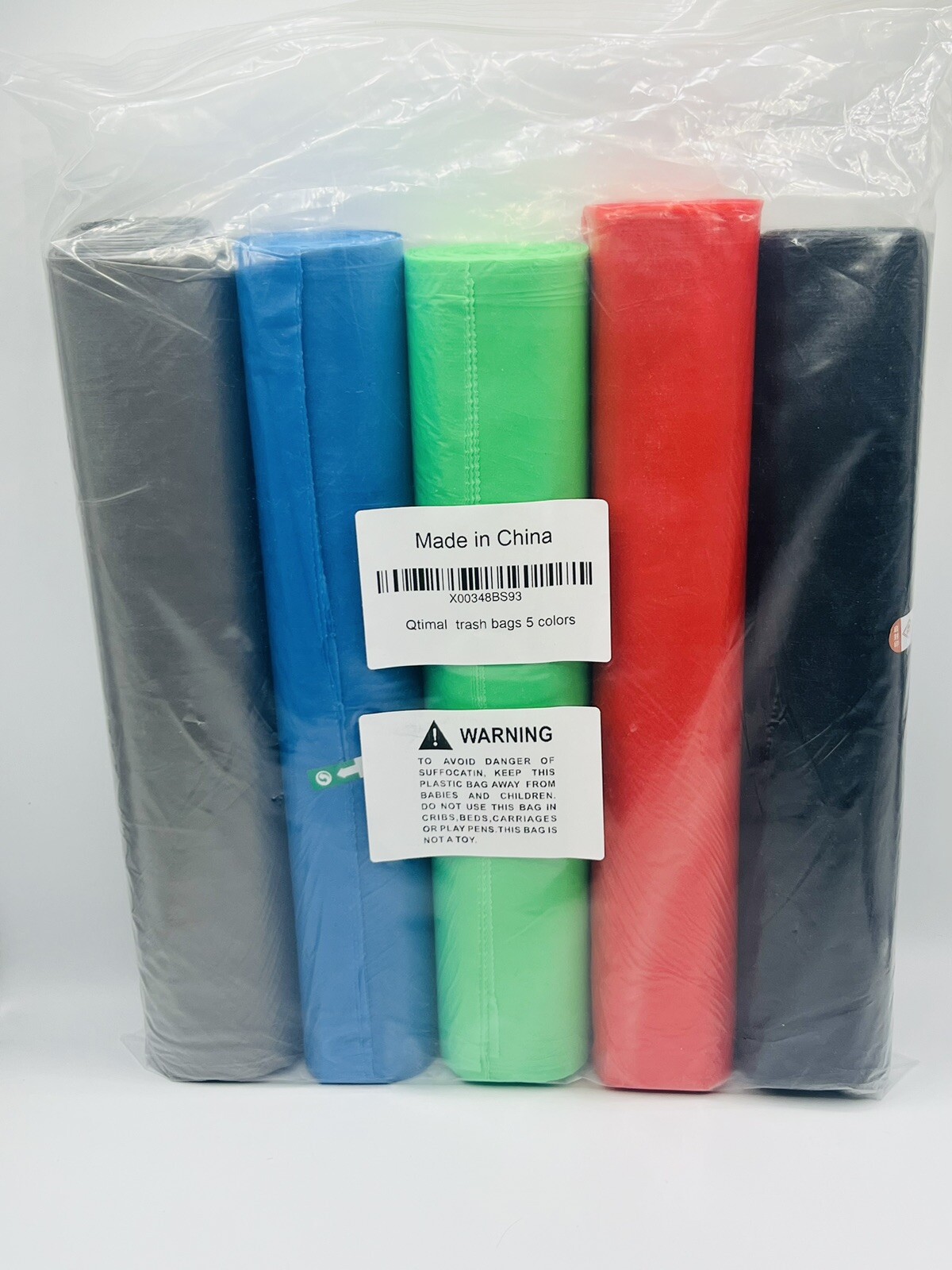 Qitmal assorted color trash bags, 5 rolls | eBay