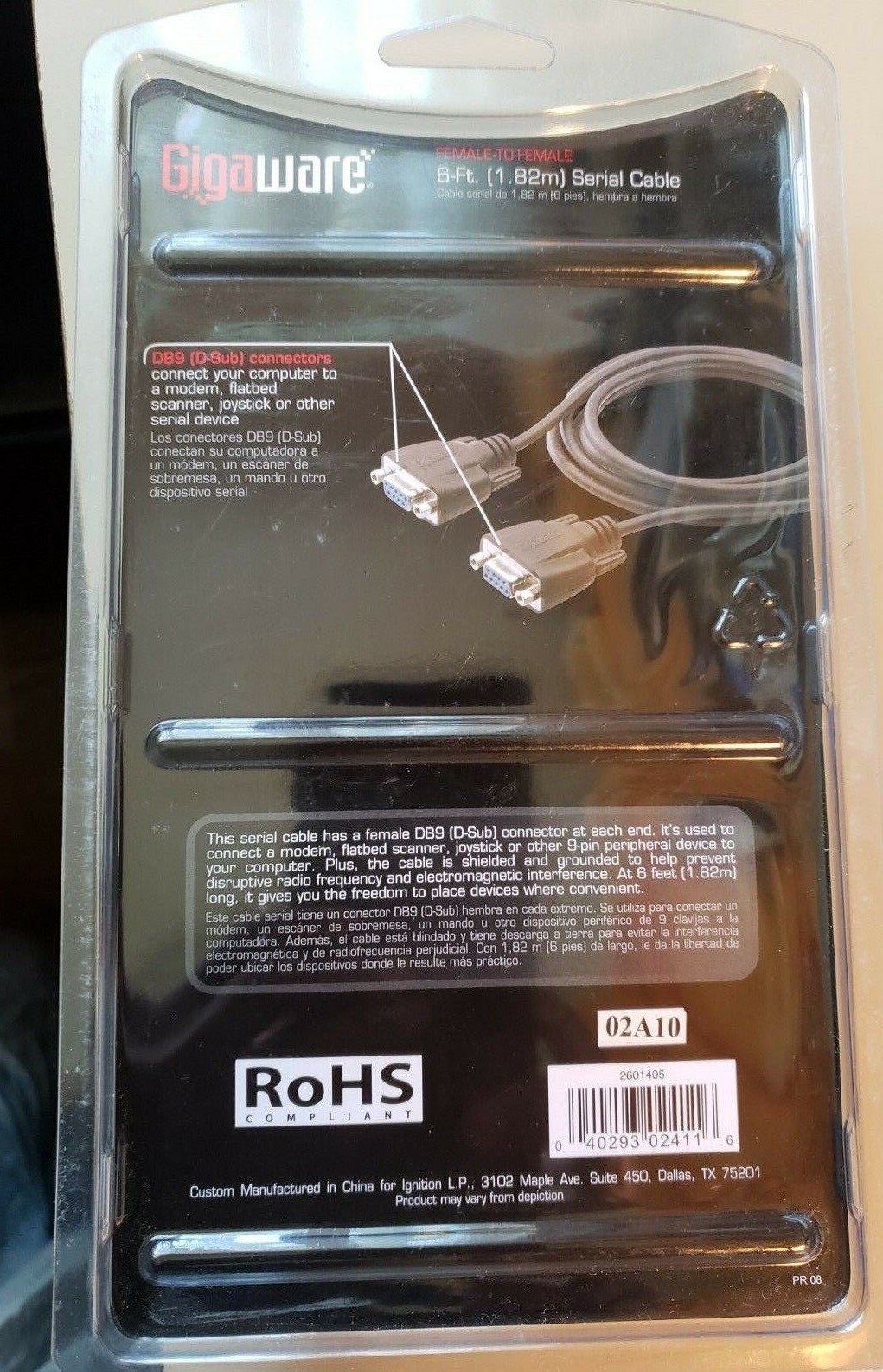 Gigaware 6 ft (1.82m) Female-to-female serial cable 26-1405 for sale ...