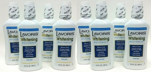 ( LOT of 8 ) Lavoris Whitening MouthWash Whitens Teeth Fresh Mint 16.9 ...